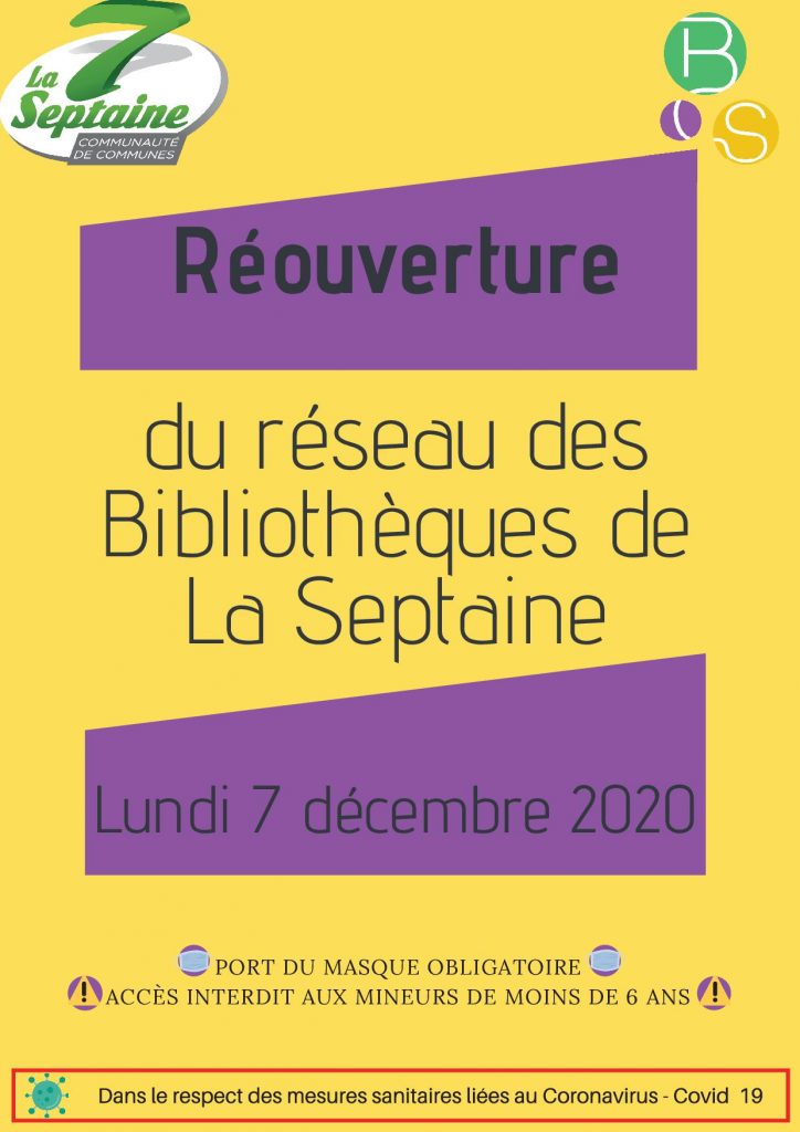 Réouverture des bibliothèques de la Septaine | Mairie d'Avord