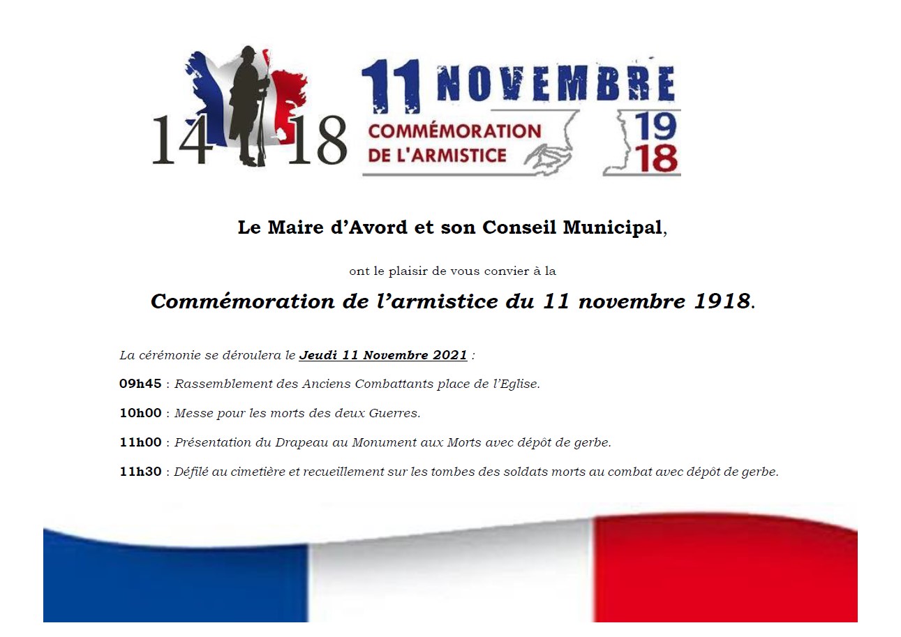 Cérémonie du 11 novembre | Mairie d'Avord